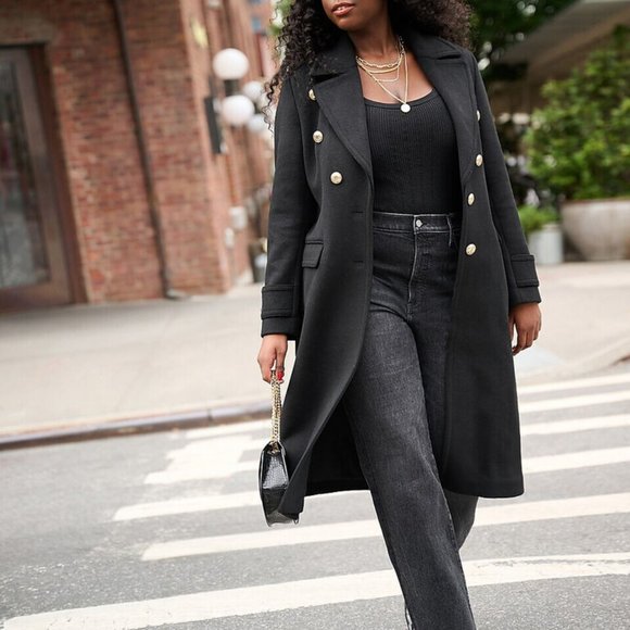 Express | Jackets & Coats | New Express 328 Black Wool Blend Novelty ...